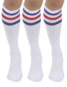 joulli men's white knee high tube socks 3 pairs