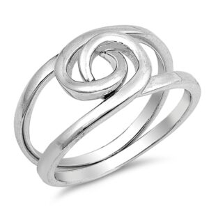 two piece puzzle knot criss cross ring new .925 sterling silver band size 9