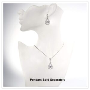 Central Diamond Center Chandelier Dancing Gemstone Dangle Earrings 925 Silver & Pure Brilliance Zirconia - Platinum Plated