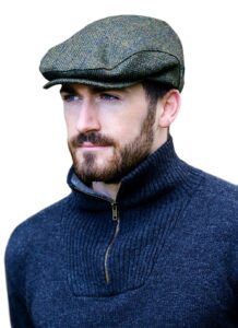 irish flat cap for men made in ireland kerry hat 100% wool tweed (small)