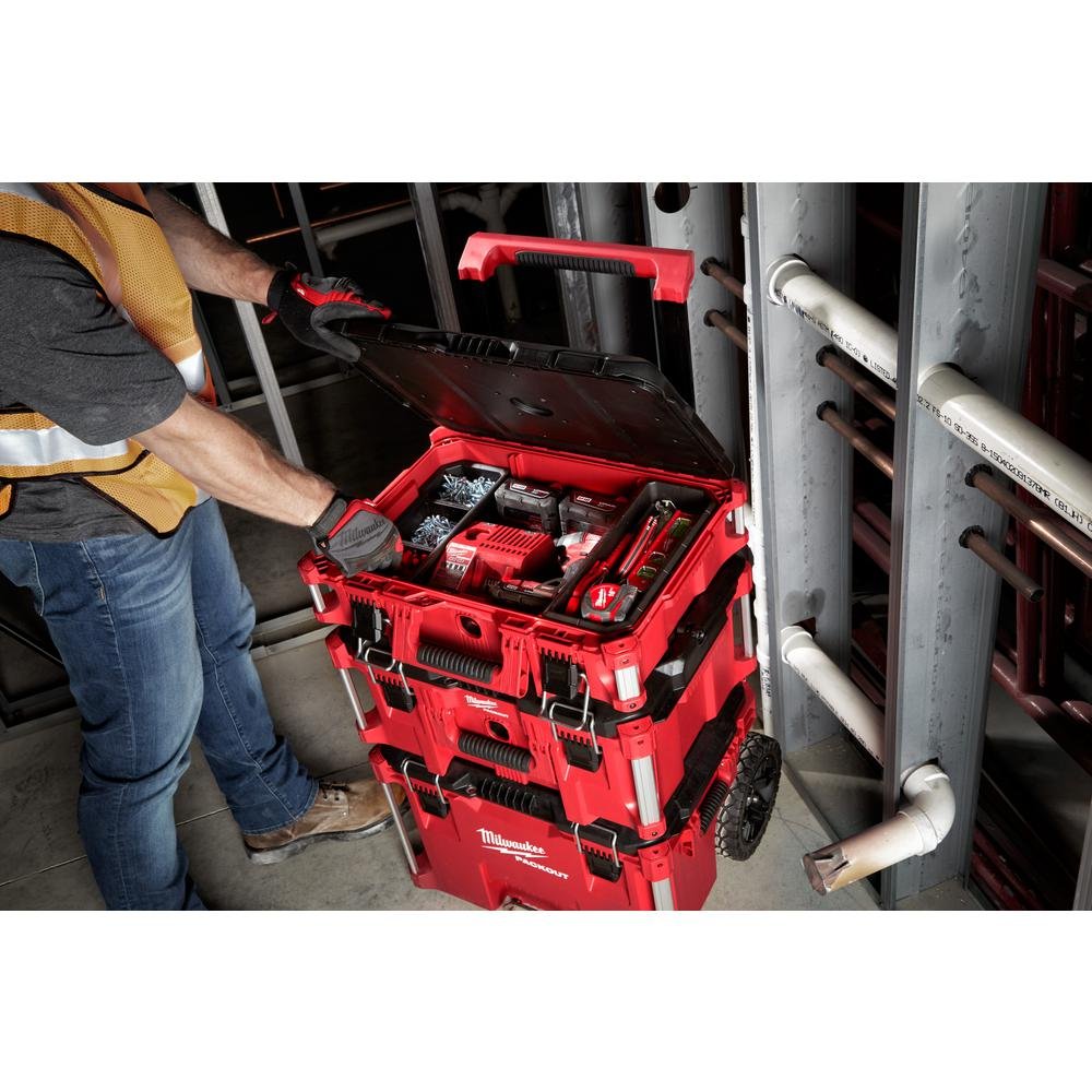 Heavy Duty, Versatile And Durable Modular Storage System PACKOUT 22 in.Tool Box By Milwaukee, Interior Organizer Trays, Heavy Duty Latches