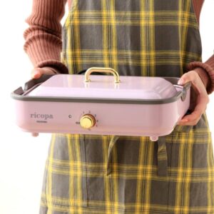 IRIS OHYAMA Mini Electric Griddle"ricopa" MHP-R102-PA (Ash Pink)【Japan Domestic genuine products】