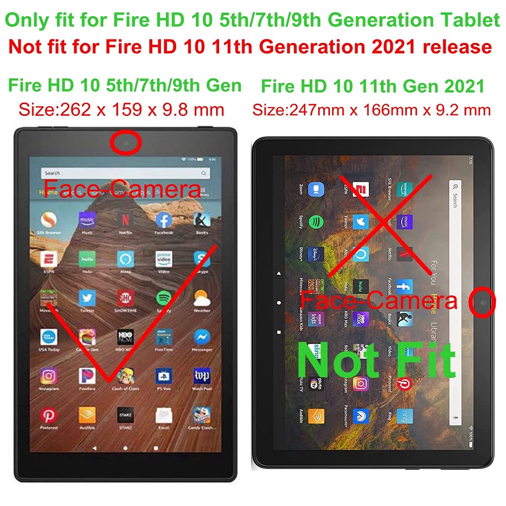 Famavala Folio Case Cover for 10.1" Fire HD 10 Tablet (Previous 9th / 7th / 5th Generation, 2019/2017 /2015 Release) (BlueSky)