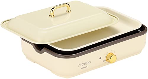 IRIS OHYAMA Mini Electric Griddle"ricopa" MHP-R102-C (Ivory)【Japan Domestic genuine products】