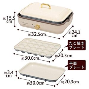 IRIS OHYAMA Mini Electric Griddle"ricopa" MHP-R102-C (Ivory)【Japan Domestic genuine products】