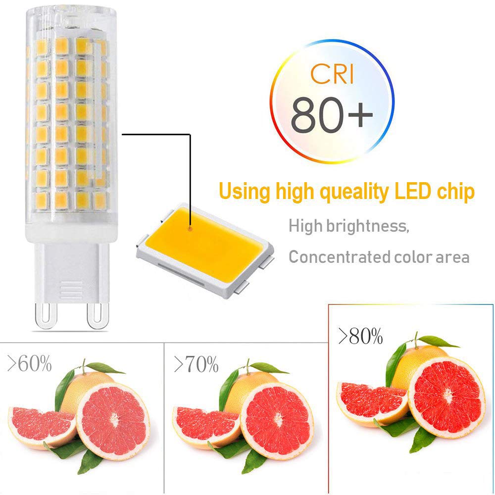 SYXKJ G9 Led Bulb, Dimmable 75W Halogen Bulb Equivalent, All New 7W G9 Bulb, 750lm AC120V Input, G9 bi-pin Base Corn Bulb,Warm White 4pack