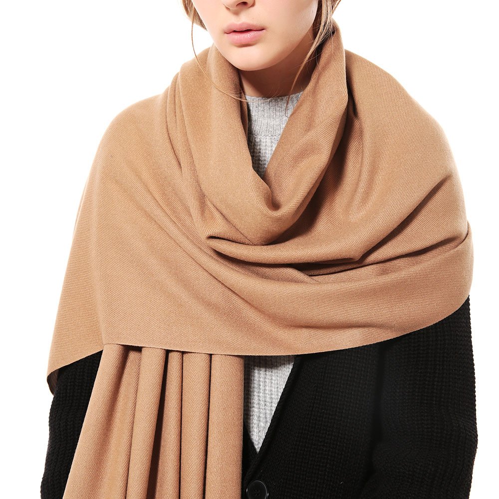 OHAYOMI Womens Thick Soft Pashmina Shawl Wrap Scarf Warm Solid Color Stole