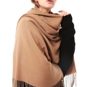 OHAYOMI Womens Thick Soft Pashmina Shawl Wrap Scarf Warm Solid Color Stole