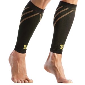 calf compression sleeves for men & women - leg sleeve and shin splints support - ideal for leg cramp relief, varicose veins, running - 20-30mmhg copper infused nylon by copperjoint - large