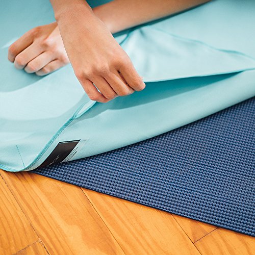 Mission VaporActive Yoga Mat Towel, Blue Curacao, 24.5" x 69"