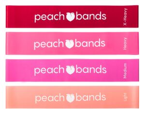 peach bands resistance bands set - exercise workout bands for legs and butt