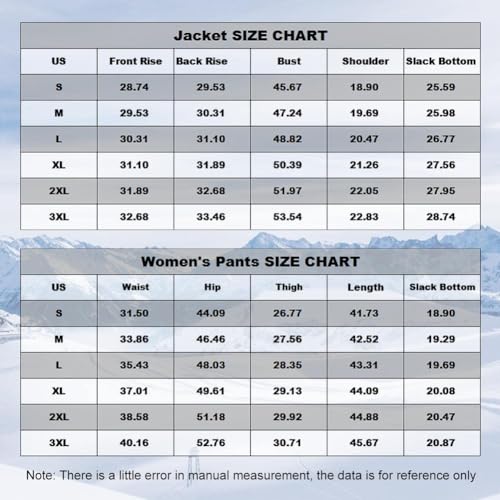 RIUIYELE Women's Ski Jackets and Pants Set Waterproof Insulated Snowsuit Winter Warm Skisuit Fashion Snowboarding Snow Coat (style1,M)