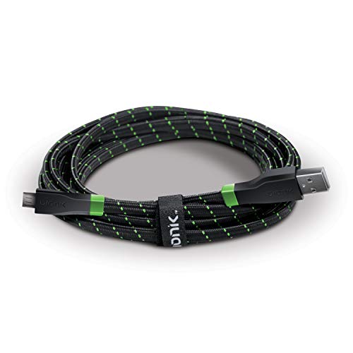 DreamGEAR (DRKJ0) Flat Charging Cable for Bionik Lynx Xbox One Black/Green