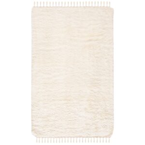 SAFAVIEH Casablanca Collection Area Rug - 8' x 10', Ivory, Hand-Knotted Tassel New Zealand Wool, 1.8-inch Thick Ideal for High Traffic Areas in Living Room, Bedroom (CSB150A)