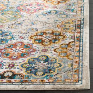 SAFAVIEH Aria Collection Area Rug - 9' x 12', Beige & Multi, Floral Distressed Design, Non-Shedding & Easy Care, Ideal for High Traffic Areas in Living Room, Bedroom (ARA161E)