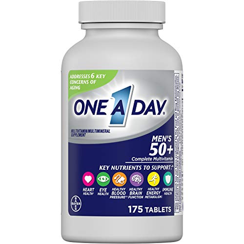 One A Day Menâ€™s 50+ Multivitamins, Supplement with Vitamin A, Vitamin C, Vitamin D, Vitamin E and Zinc for Immune Health Support*, Calcium & more, 175 count