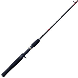 zebco rhino tough casting fishing rod, 5-foot 6-inch 2-piece heavy-duty cross-weave fishing pole, eva rod handle, heavy-duty guides, stainless steel d-frame tip guide, medium-light power, black