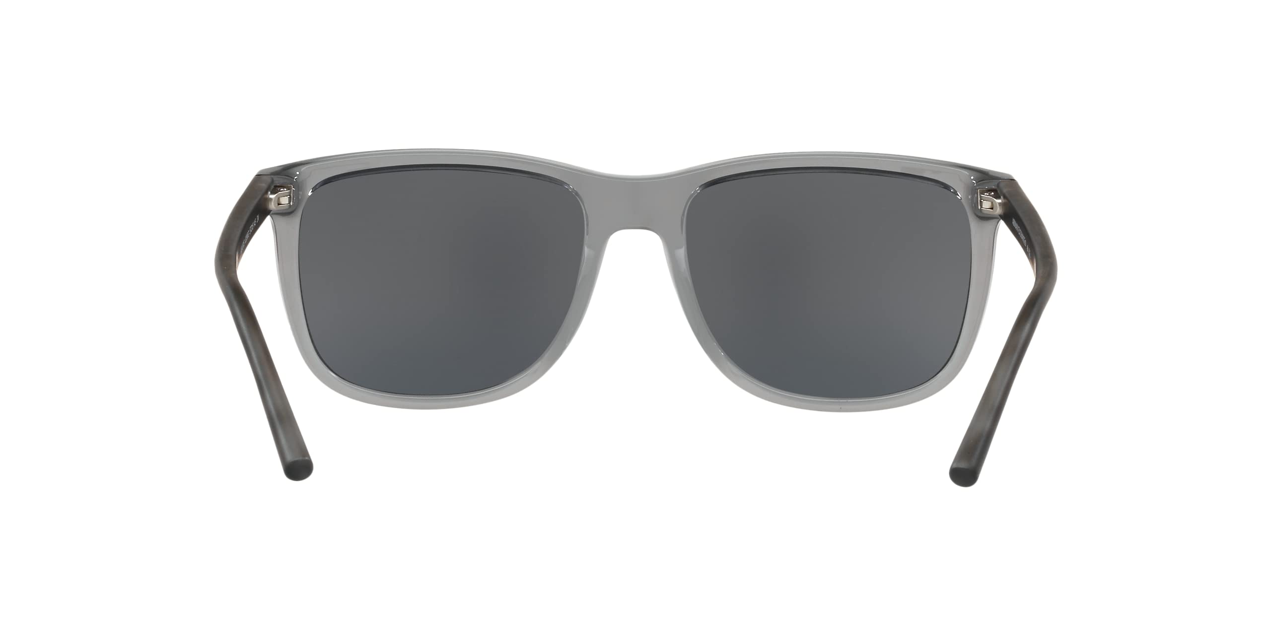 A|X ARMANI EXCHANGE Men's AX4070S Square Sunglasses, Transparent Magnet Grey/Light Grey Mirrored/Black, 57 mm