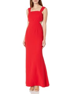 jill jill stuart women's gown with side cut out detail, poppy red, 10