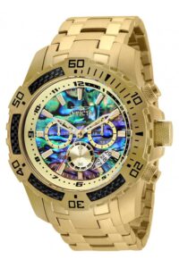 invicta men's pro diver scuba quartz watch, gold, 25094