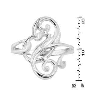 AeraVida Classic Filigree Swirl .925 Sterling Silver Ring | Statement Fashion, Promise Ring, Couple Unisex Ring | Size 9