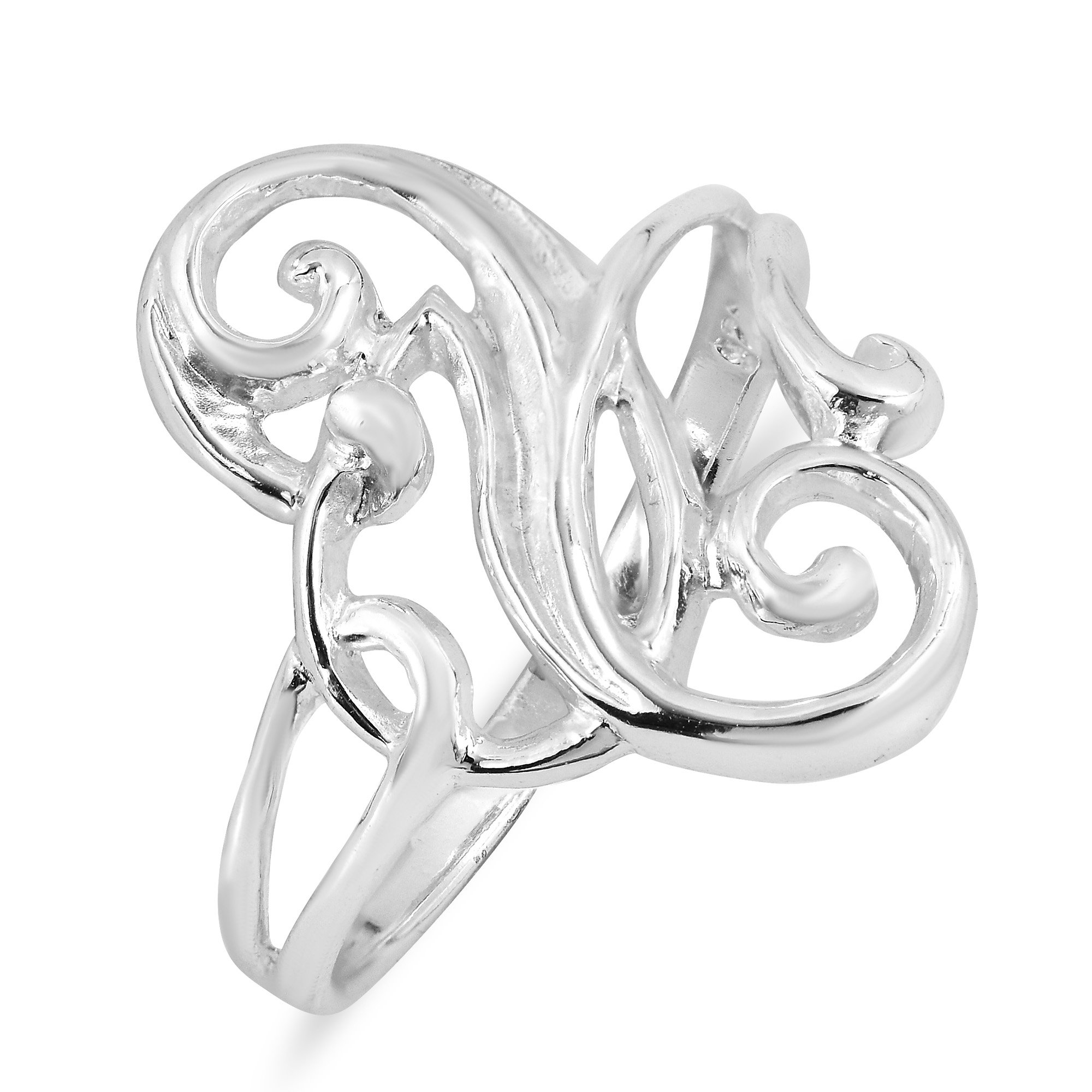 AeraVida Classic Filigree Swirl .925 Sterling Silver Ring | Statement Fashion, Promise Ring, Couple Unisex Ring | Size 9