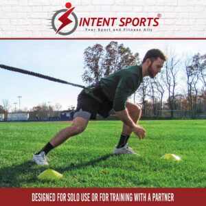 INTENT SPORTS 360° Dynamic Speed Resistance and Assistance Trainer Kit 8 Ft. Strength 80 Lb Resistance Running Bungee Band (Waist). Solo or Partner. Multi-Sport Maximize Power, Strength, Speed! eBook!