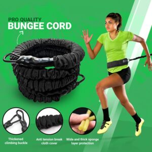 INTENT SPORTS 360° Dynamic Speed Resistance and Assistance Trainer Kit 8 Ft. Strength 80 Lb Resistance Running Bungee Band (Waist). Solo or Partner. Multi-Sport Maximize Power, Strength, Speed! eBook!