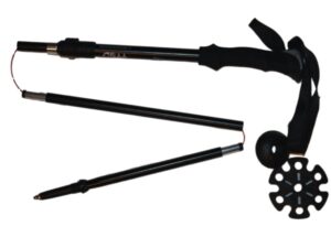 4 season ski poles tri-fold trekking poles/sticks folding collapsible adjustable and ultralight - perfect for skiing,hiking, walking, backpacking pair with 2 pairs of baskets