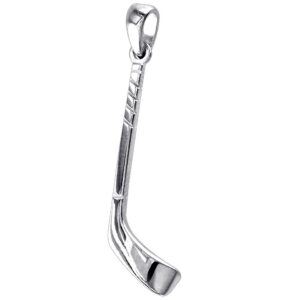 right handed ice hockey stick charm in sterling silver