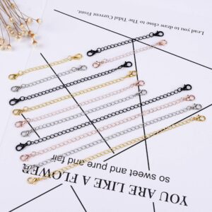 Paxuan 12pcs Stainless Steel Necklace Bracelet Anklet Chain Extender Chain Set Jewelry Extenders 2'' 4'' 6'' (12pcs)