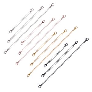 Paxuan 12pcs Stainless Steel Necklace Bracelet Anklet Chain Extender Chain Set Jewelry Extenders 2'' 4'' 6'' (12pcs)