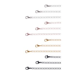 Paxuan 12pcs Stainless Steel Necklace Bracelet Anklet Chain Extender Chain Set Jewelry Extenders 2'' 4'' 6'' (12pcs)