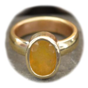 55carat natural yellow sapphire panchdhatu ring for women 4 carat birthstone size 5,6,7,8,9,10,11,12,13