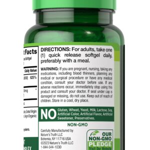 Vitamin K2 MK7 Complex | 100 mcg | 50 Softgels | with Vitamin D3 | Non-GMO & Gluten Free Supplement | by Nature's Truth