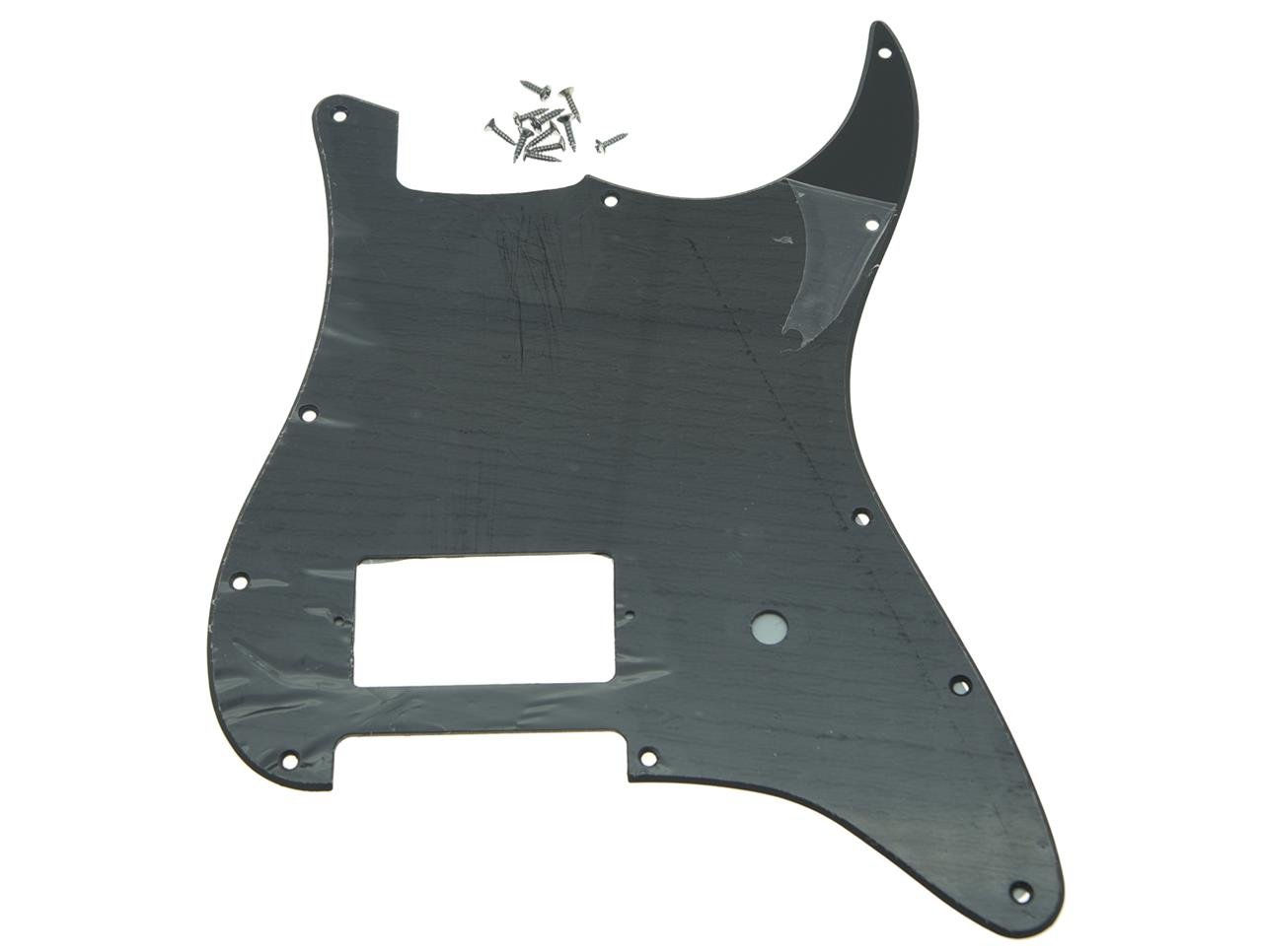 KAISH 11 Hole ST/Strat Style One Humbucker Guitar Pickguard Scratch Plate for Delonge Stratocaster/Strat Matte Black 1 Ply