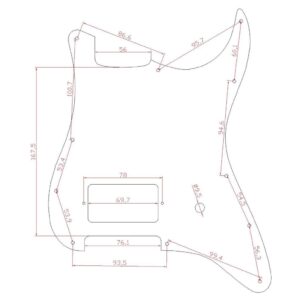 KAISH 11 Hole ST/Strat Style One Humbucker Guitar Pickguard Scratch Plate for Delonge Stratocaster/Strat Matte Black 1 Ply