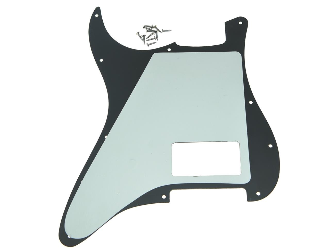 KAISH 11 Hole ST/Strat Style One Humbucker Guitar Pickguard Scratch Plate for Delonge Stratocaster/Strat Matte Black 1 Ply