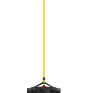 Rubbermaid Commercial Products Maximizer Push-to-Center Broom with Multi-Purpose Bristle, 18" Wide, Black (2018727)