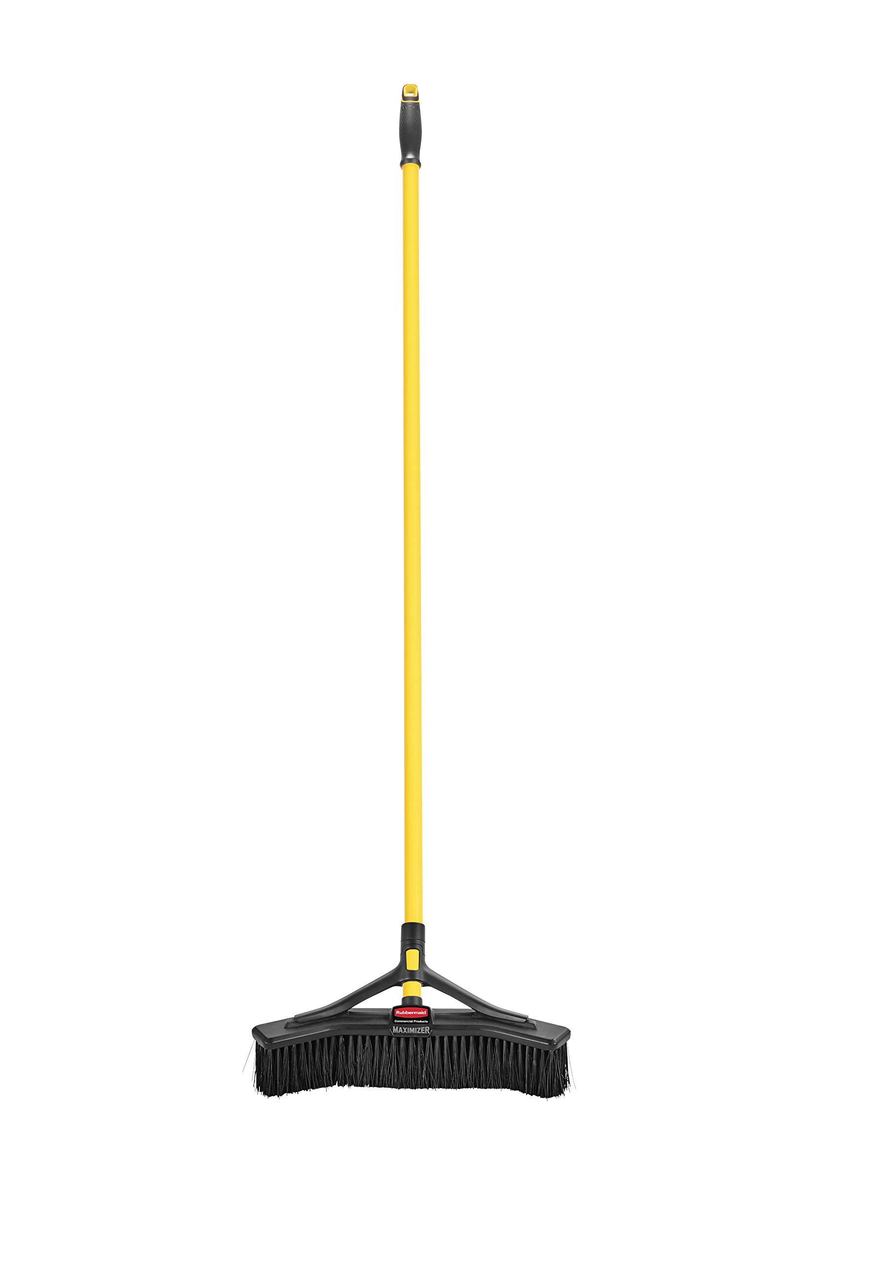 Rubbermaid Commercial Products Maximizer Push-to-Center Broom with Multi-Purpose Bristle, 18" Wide, Black (2018727)