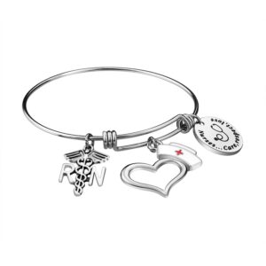 Nurse Gifts for Women - RN Nurse Bracelet, Nursing Graduation Gifts, Nurse Practitioner Gifts, Christmas Gifts for Nurse