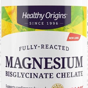 Healthy Origins Magnesium Bisglycinate Chelate (TRAACS) - Chelated Magnesium for Brain & Heart Health - Albion Magnesium Supplement - Unbuffered Supplements - 360 Tablets