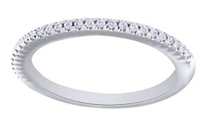 affy round cut white natural diamond engagement wedding ring in 14k solid white gold (0.12 ct),ring size-10