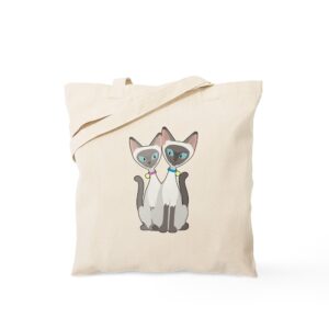 cafepress siamese cats tote bag natural canvas tote bag, reusable shopping bag