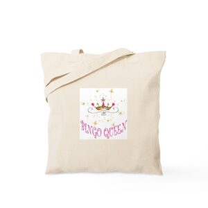 cafepress bingo queen tote bag natural canvas tote bag, reusable shopping bag