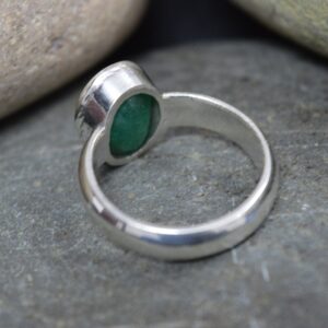 55Carat Natural Emerald Silver Ring for Women 4 Carat Astrological Birthstone Size 5,6,7,8,9,10,11,12,13