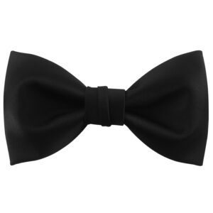 mens matte satin bowtie solid bow ties (black classic)