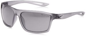 nike legend s rectangular sunglasses, matte cool grey/black, 60 mm