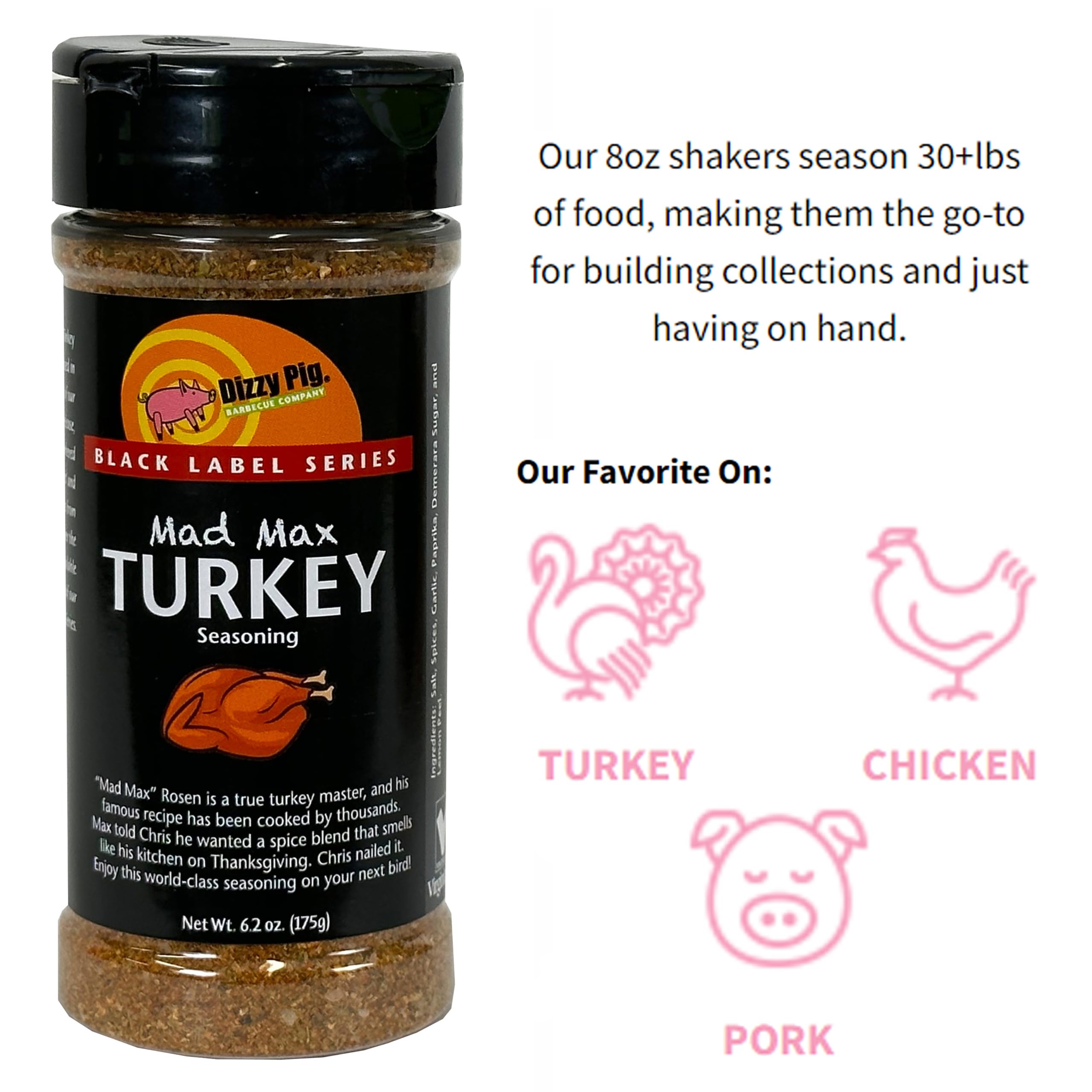 Dizzy Pig Mad Max Turkey Seasoning Rub (8oz Shaker)