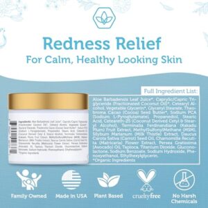 Era Organics Cream Redness Relief Moisturizer- Soothing Redness Relief for Face with Manuka Honey, MSM, Chamomile - Calming Moisturizer for Face - Redness Face Cream Made in USA